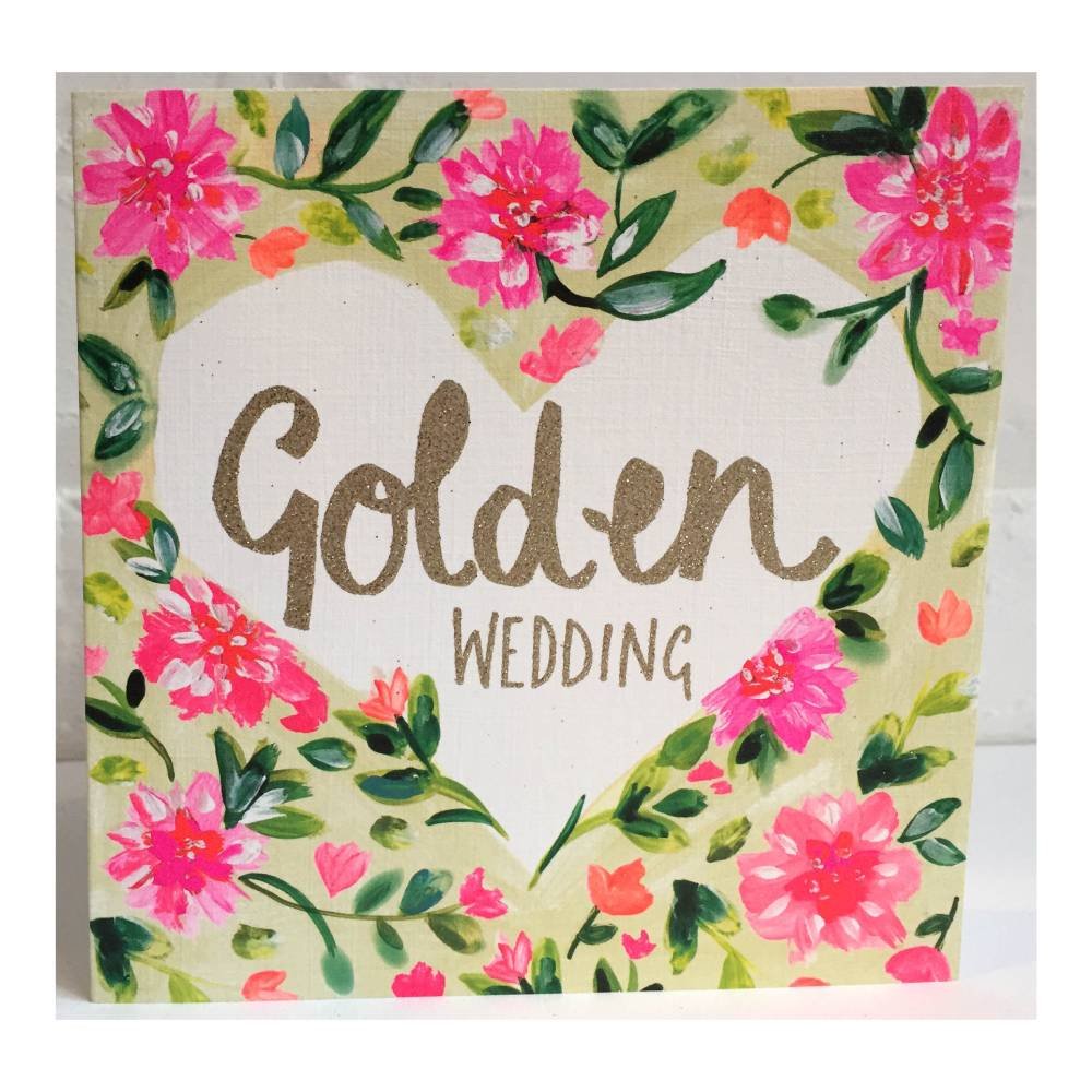 Golden Wedding Anniversary Greeting Card - Glasswells
