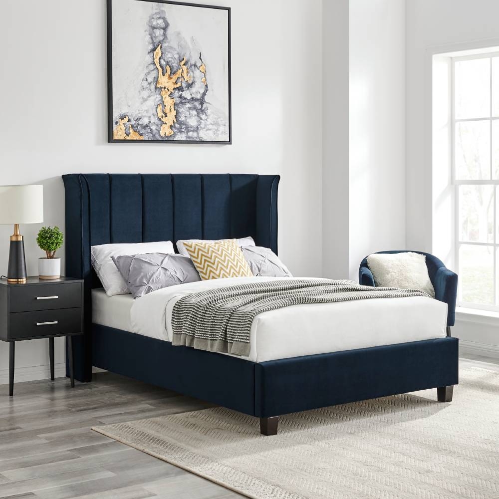 Phoenix Bed Frame Navy Blue - Glasswells