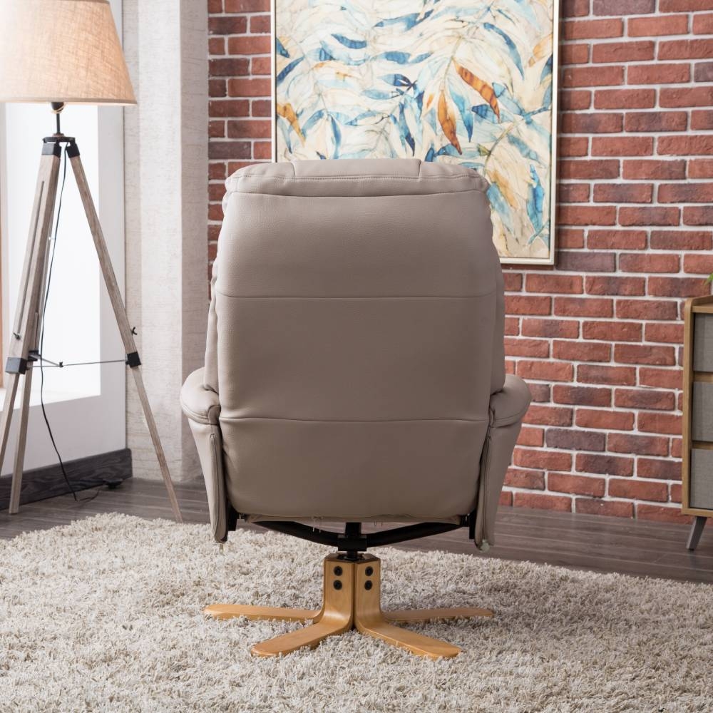 Deben Swivel Chair & Footstool Pebble Plush - Glasswells