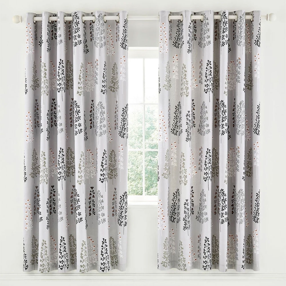 Helena Springfield Dahl Lined Curtains 168cm x 183cm Mono - Glasswells