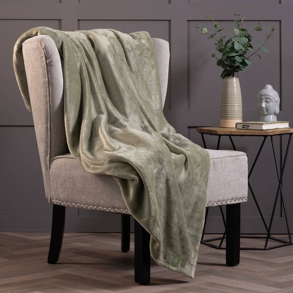 Luxury Heat Holder Blanket 180X200cm Sage - Glasswells