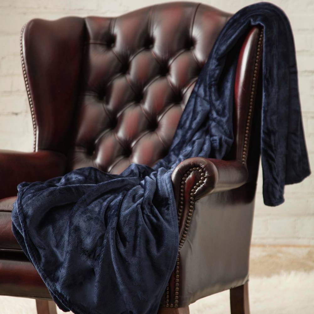 Luxury Heat Holder Blanket 180X200cm Navy - Glasswells