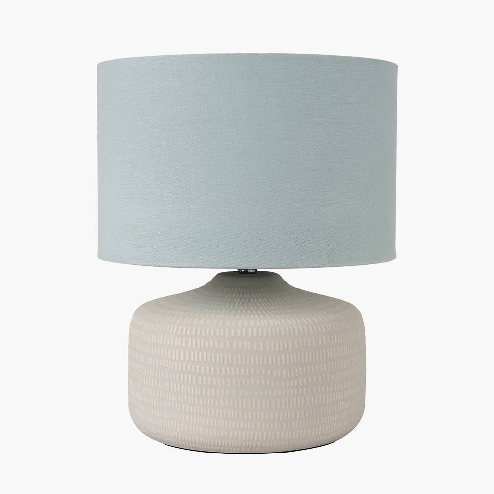 Kai Textured Ceramic Table Lamp With Shade - Glasswells