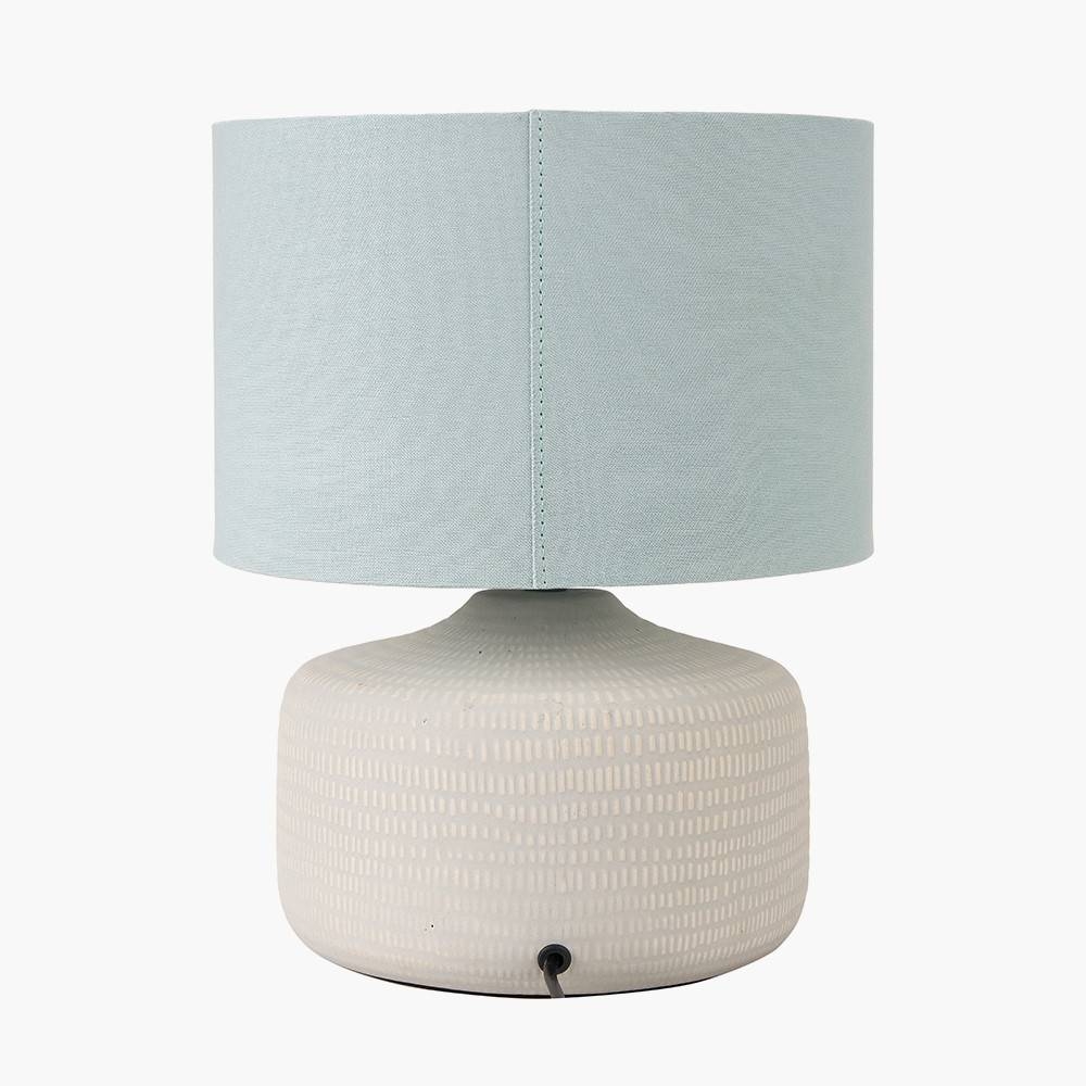 Kai Textured Ceramic Table Lamp With Shade - Glasswells