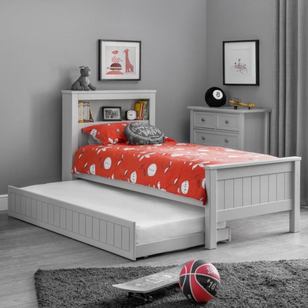 Marley Bookcase Bed Single 90cm Dove Grey - Glasswells