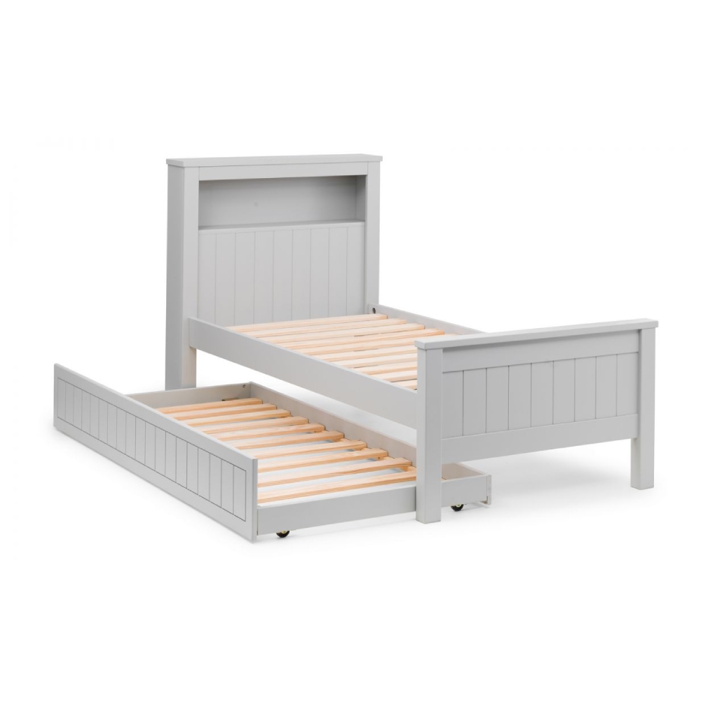 Marley Bookcase Bed Single 90cm Dove Grey - Glasswells