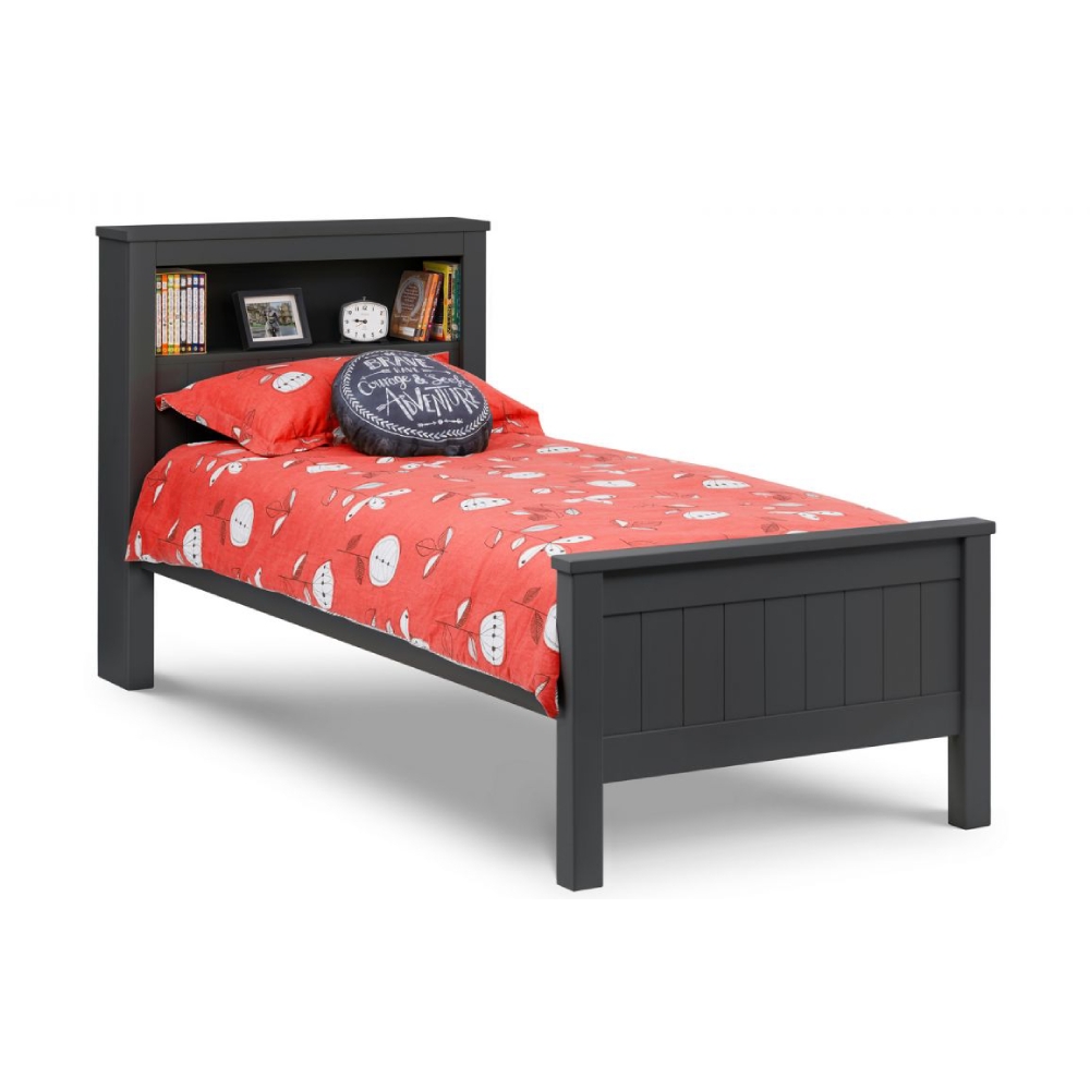 Marley Bookcase Bed Single 90cm Anthracite - Glasswells