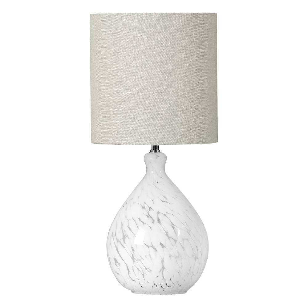 Laura Ashley Confetti Table Lamp White Art Glass & Silver Shade ...