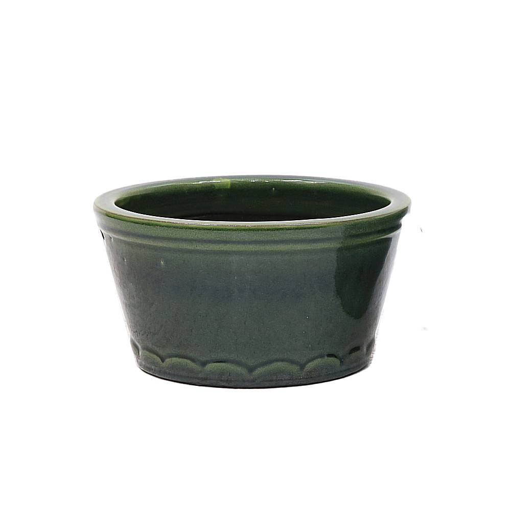 Clara Low Conical Pot - Green - Glasswells