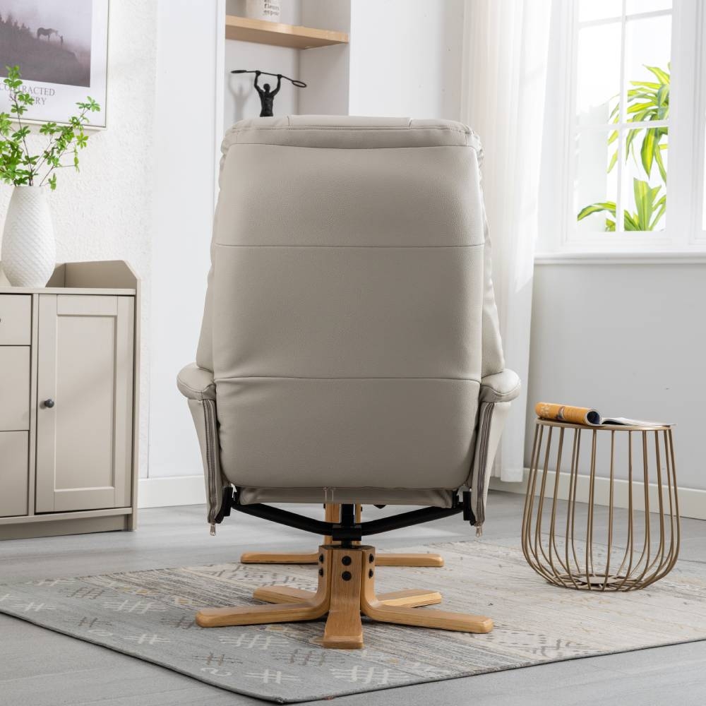 Deben Swivel Chair & Stool Mushroom Plush - Glasswells