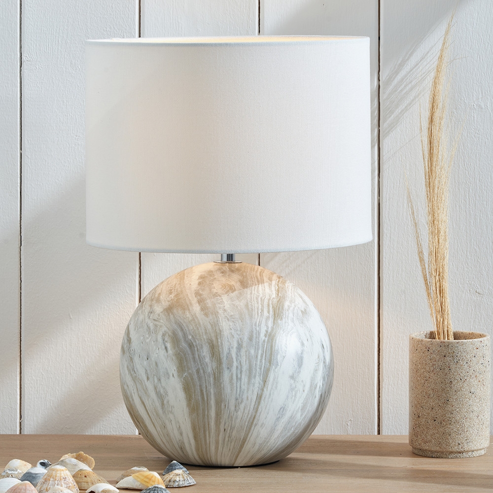 Viejo Ceramic Grey Stone Effect Table Lamp - Glasswells