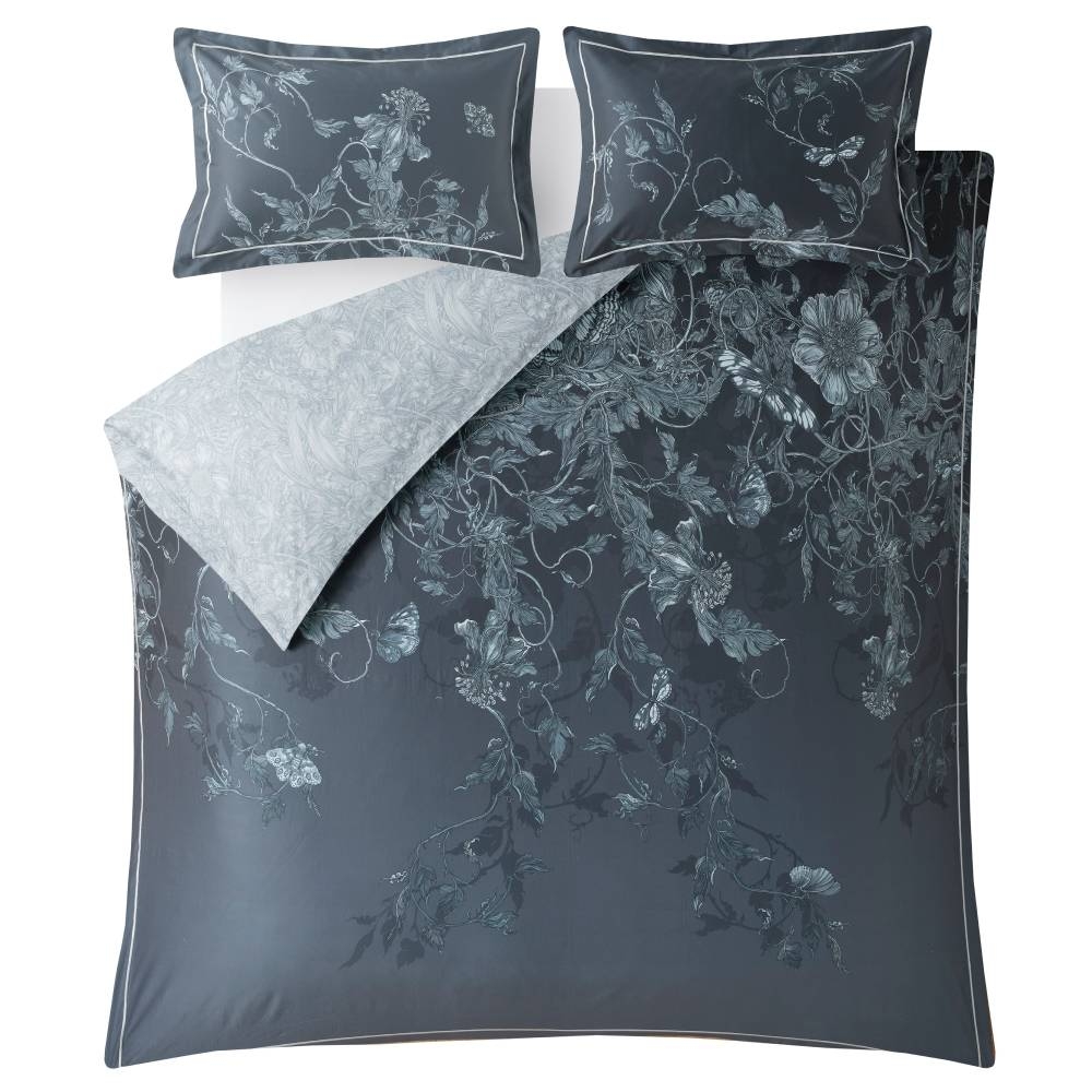 Timorous Beasties Tendril Spill Kng Duvet Set Navy - Glasswells