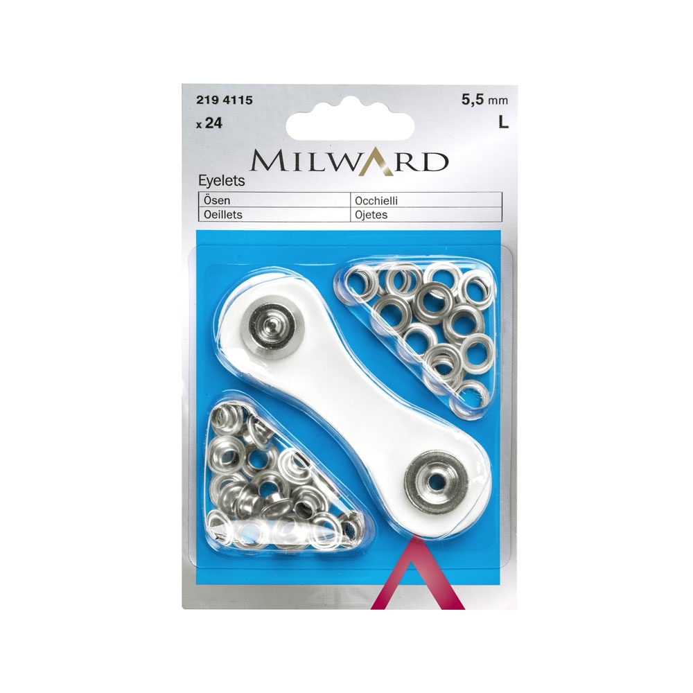 Eyelets Brass Silver 5.5mm - Glasswells