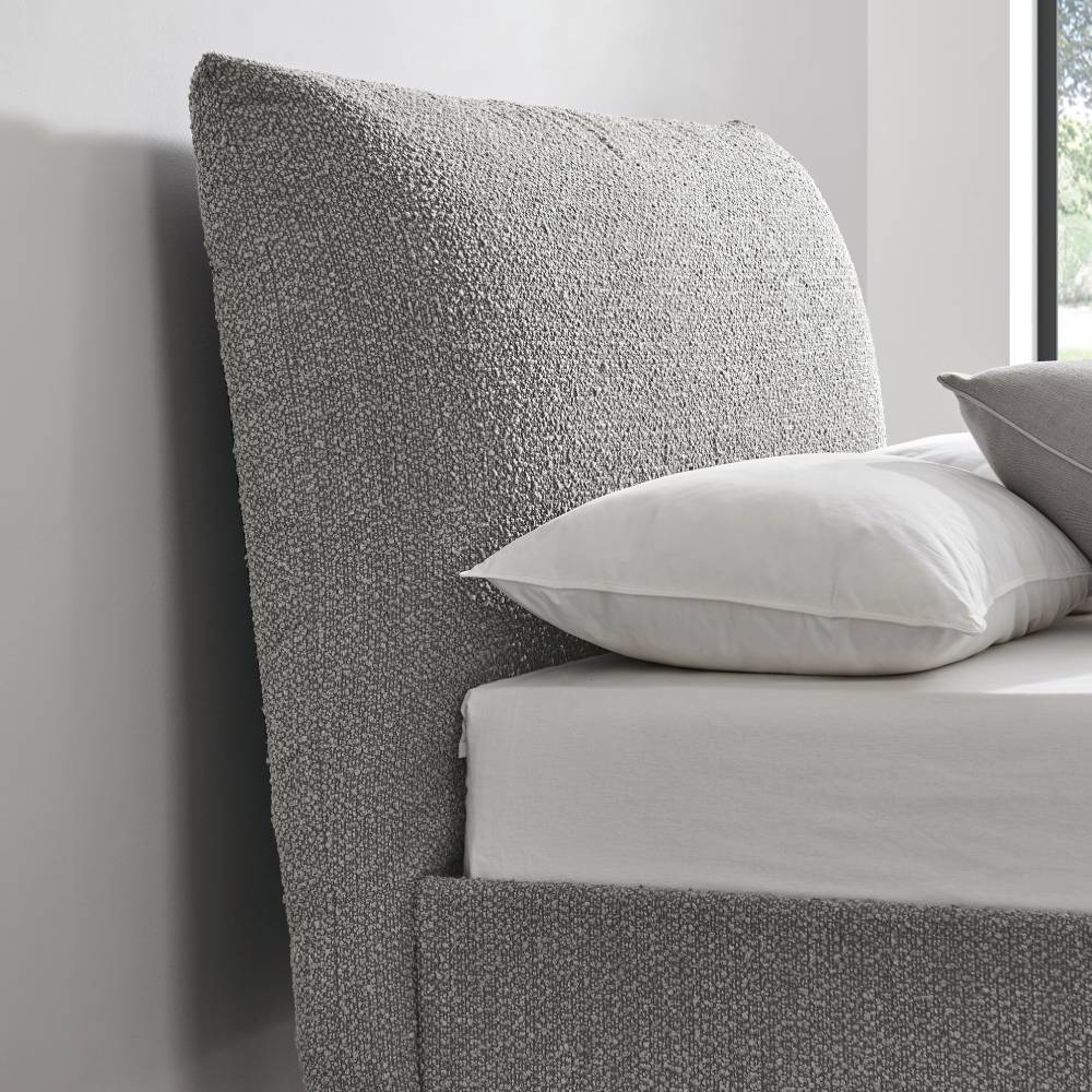 Lucia Pillow Bed Frame Dove Grey Boucle - Glasswells