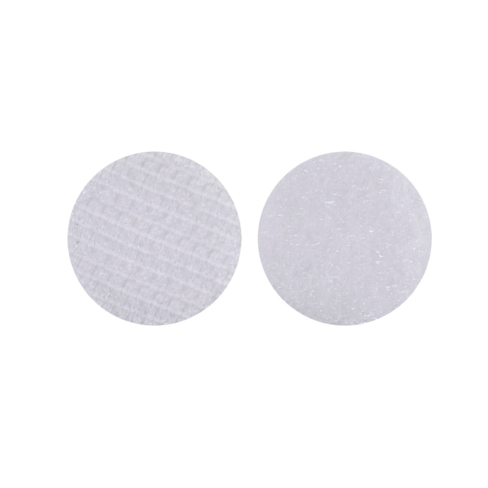 Hook and Loop Coins Stick On 16mm White - Glasswells