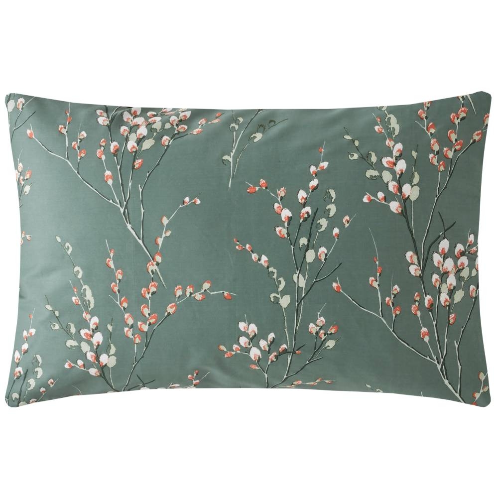 Laura Ashley PussyWillow Standard Pillowcase Pair Fern Green - Glasswells