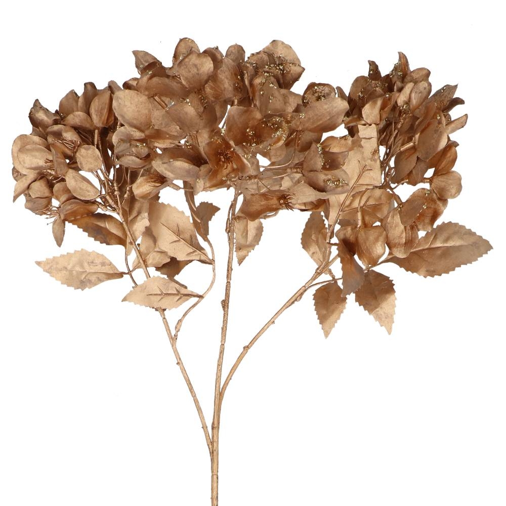 Gisela Graham Matt/Sparkling Gold Hydrangea Spray - Glasswells