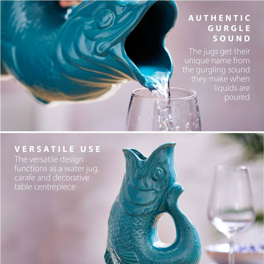 The Wade Gurgling Jug 0.6L Teal - Glasswells
