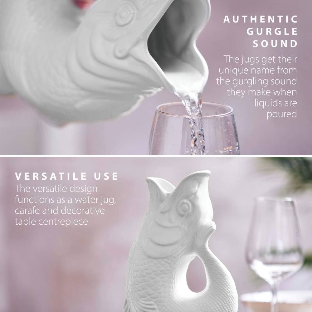The Wade Gurgling Jug 0.6L White - Glasswells