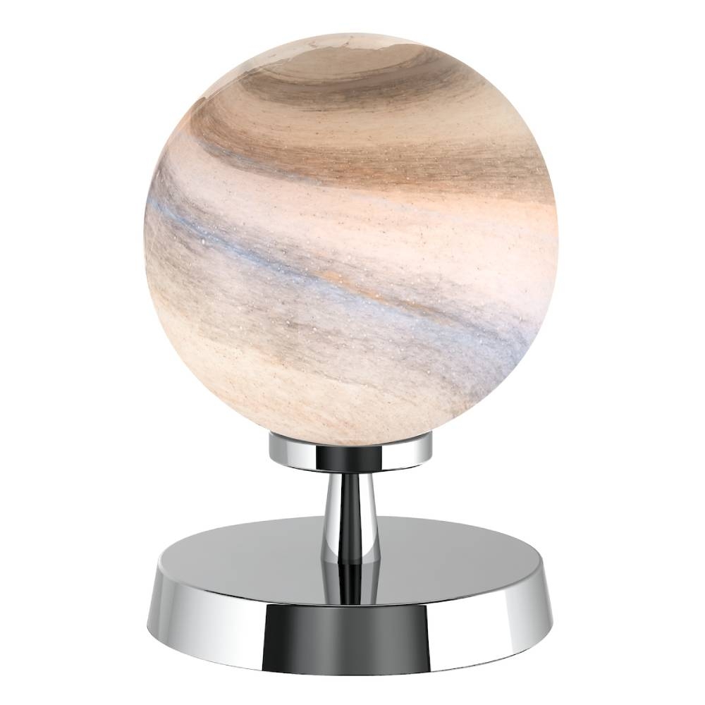 Esben Touch Lamp With Planet Style Glass Shade - Glasswells
