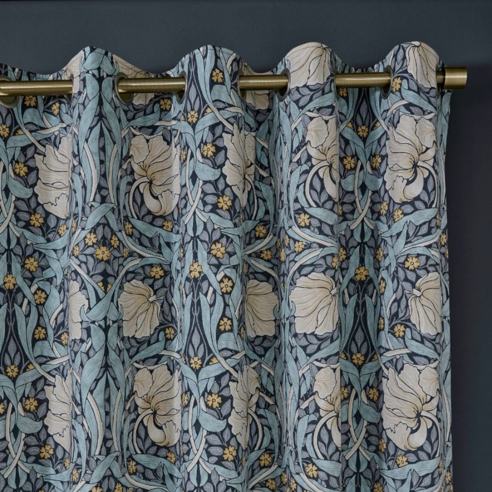 William Morris At Home Pimpernel Eyelet Headed Curtains Indigo Blue ...