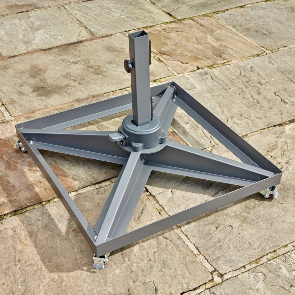 Steel Parasol Cantilever Base Frame With Wheels - Glasswells