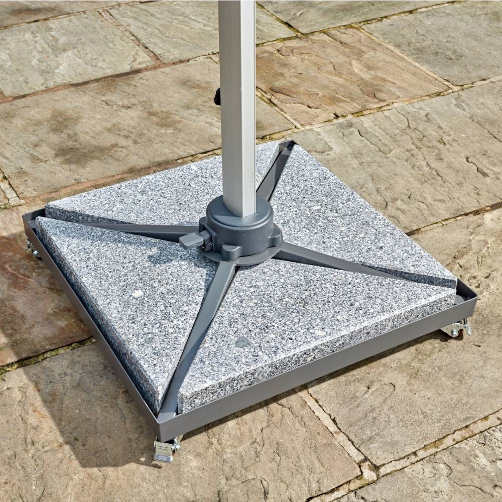 Steel Parasol Cantilever Base Frame With Wheels - Glasswells