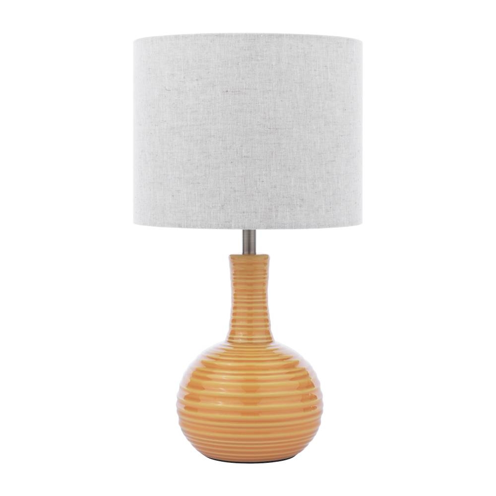 Laura Ashley Padley Table Lamp Ochre Ceramic & Antique Brass With Shad ...