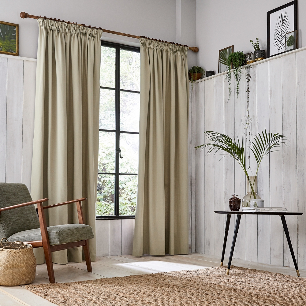 Chroma Pencil Headed Curtains Natural - Glasswells