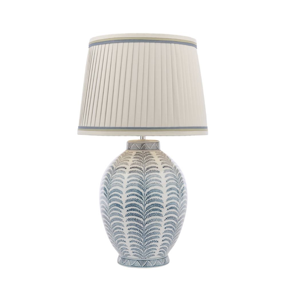 Laura Ashley Stannard Table Lamp Blue With Shade - Glasswells