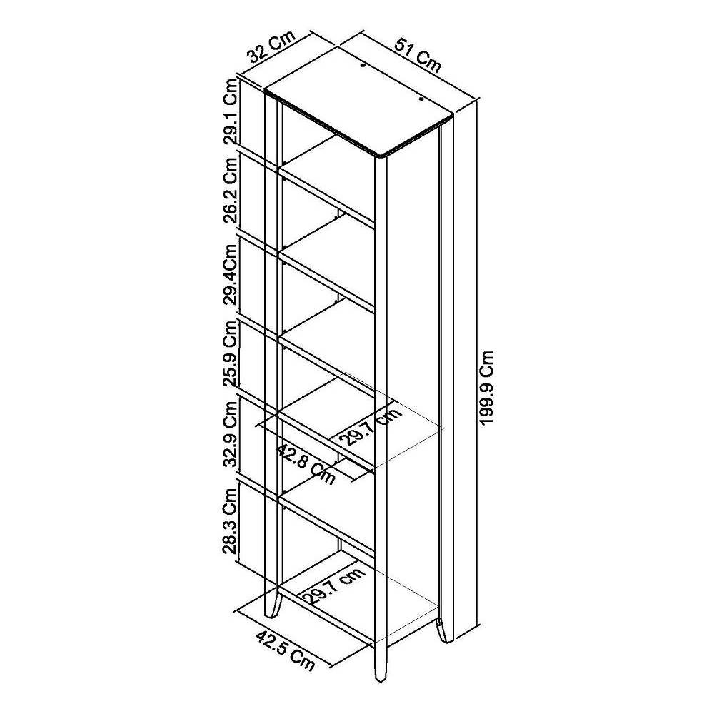 Burnham Narrow Bookcase Oak - Glasswells