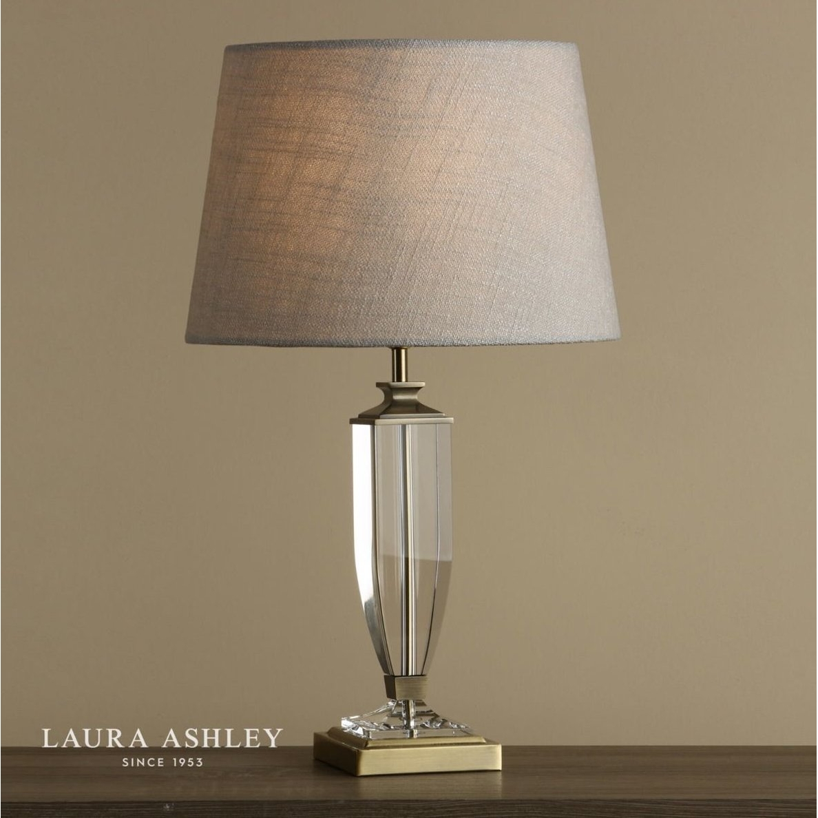 Laura Ashley Carson Antique Brass & Crystal table Lamp Medium - Base O ...