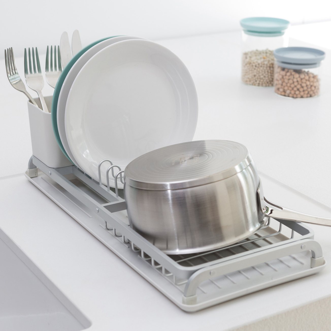 Brabantia Compact Drying Rack Light Grey - Glasswells