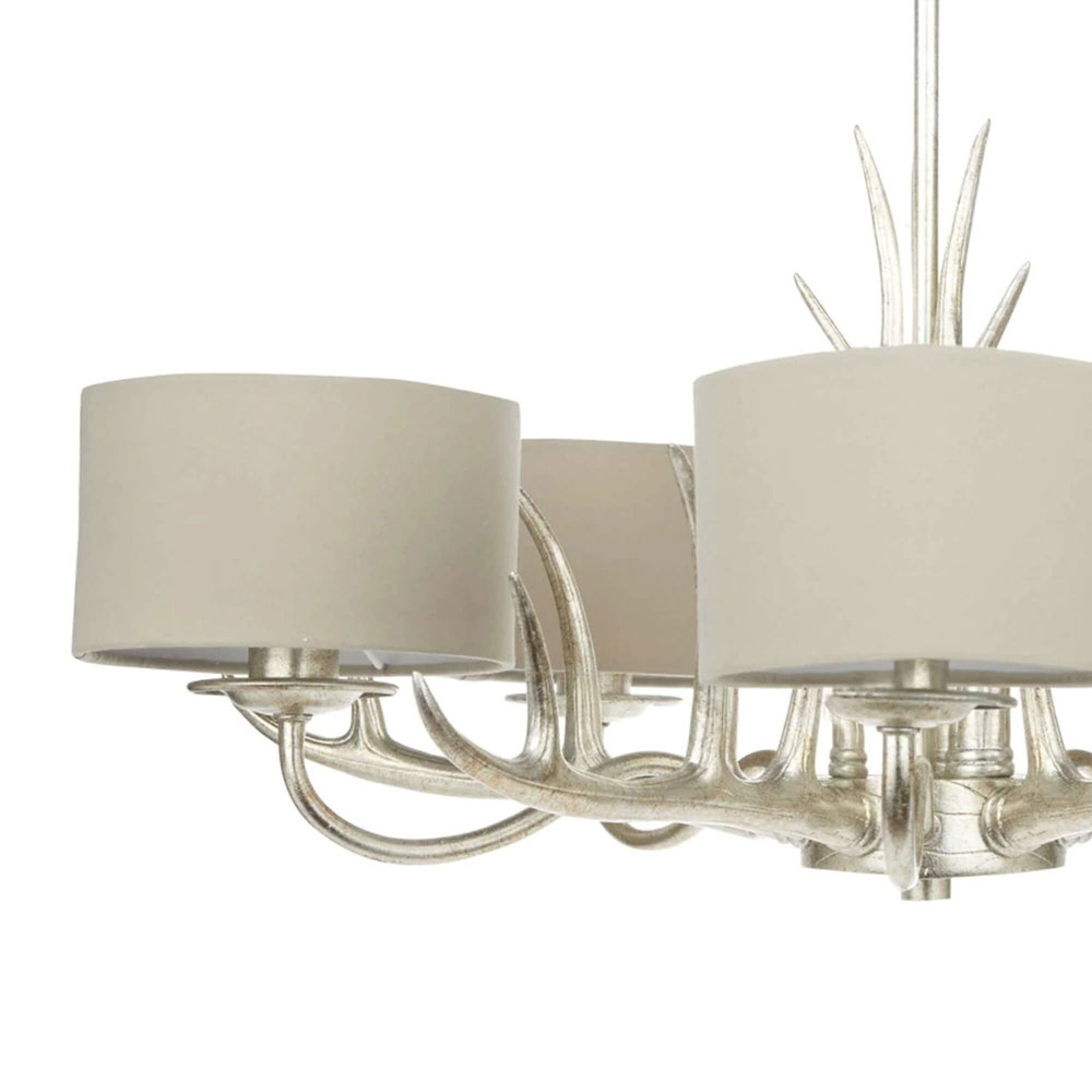 Laura Ashley Mulroy 5 Light Chandelier Antique Gold with Champagne Sha ...