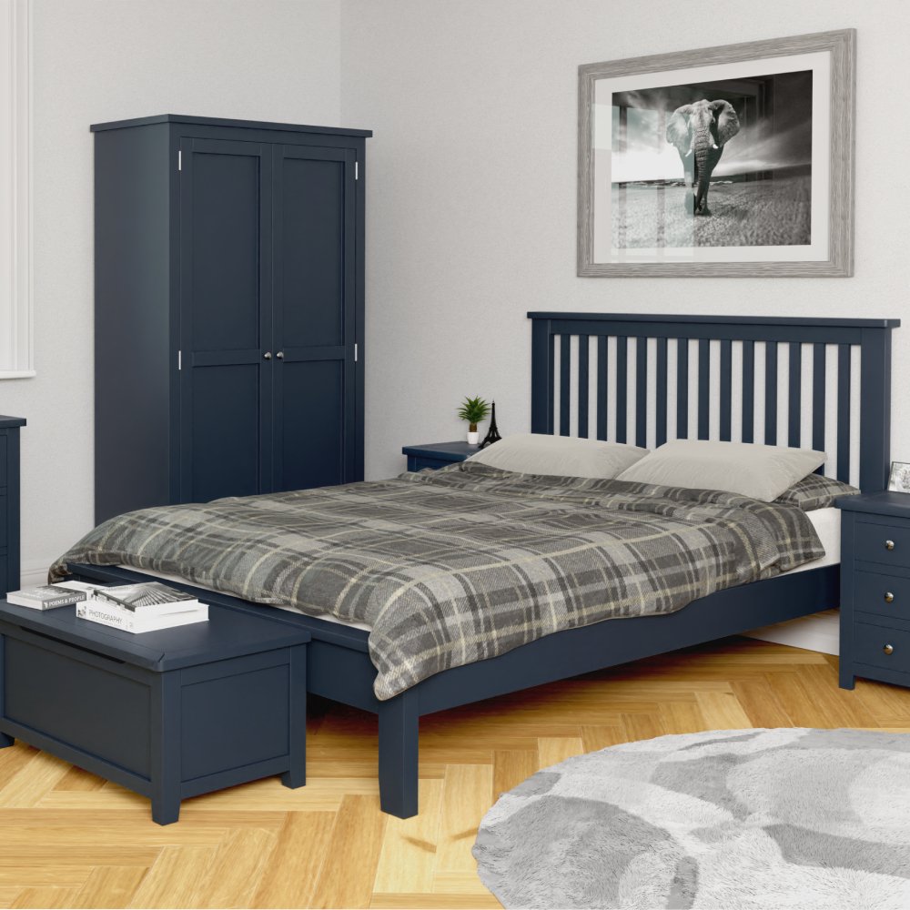 Hamilton bed frame blue - Glasswells