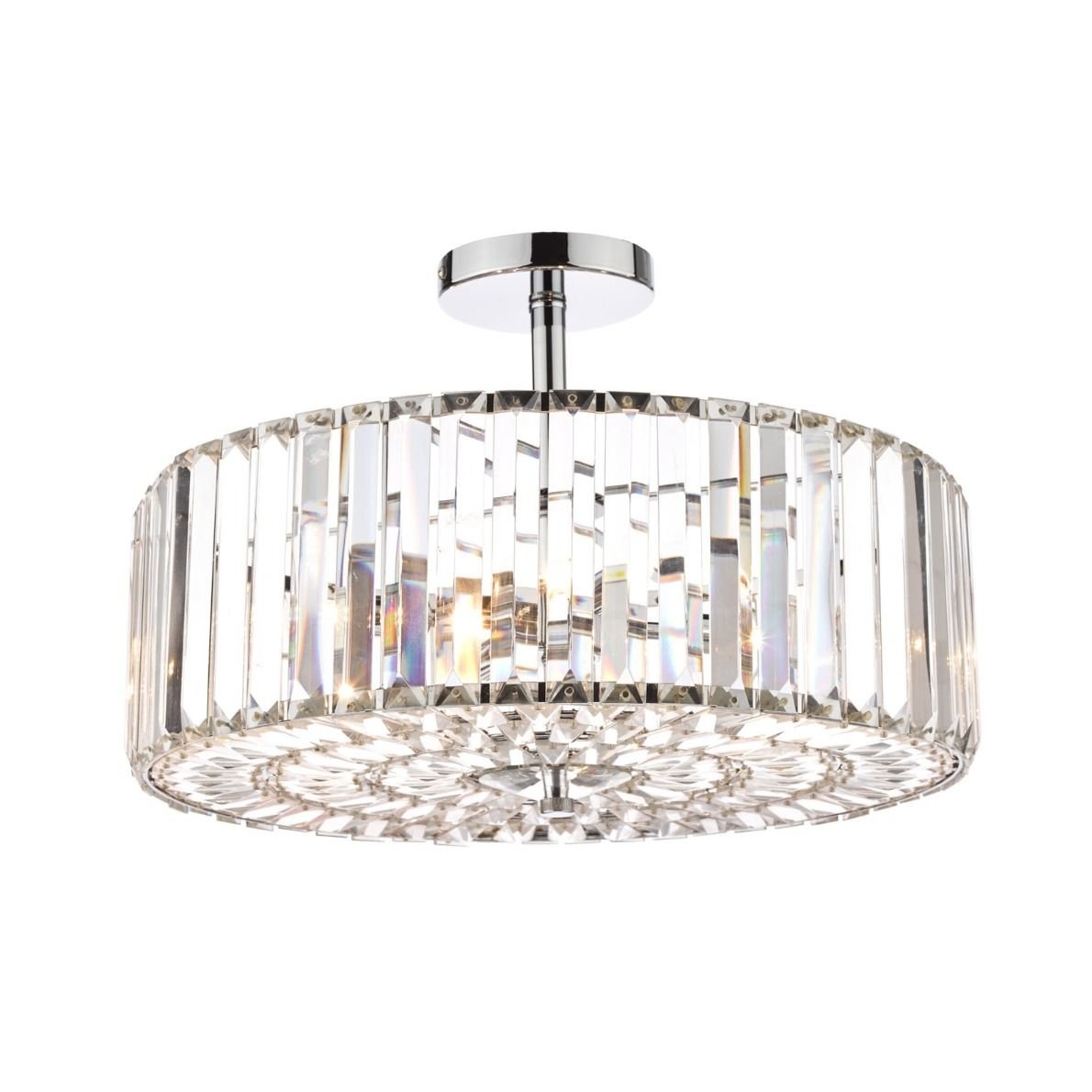 Laura Ashley Fernhurst Polished Chrome 4 Light Ceiling Light - Glasswells