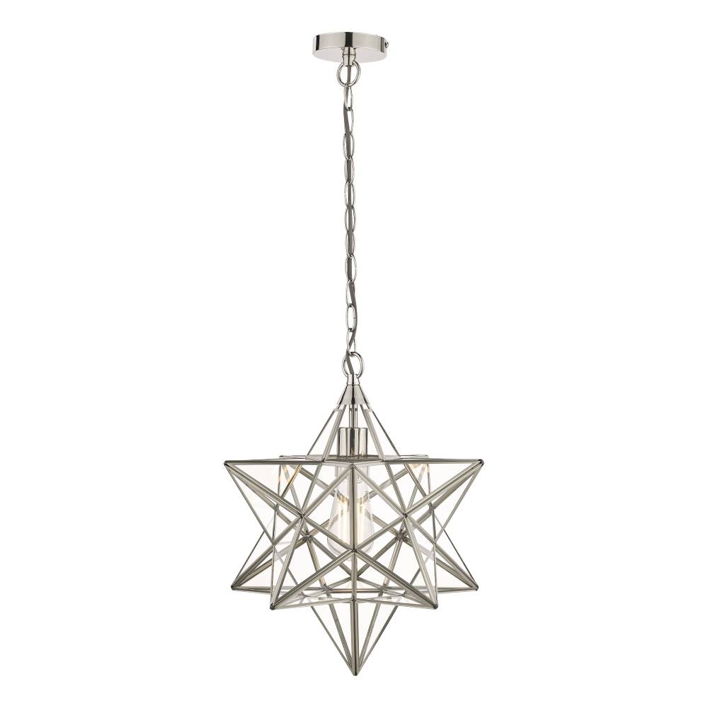 Laura Ashley Large Star Pendant Silver Glass - Glasswells
