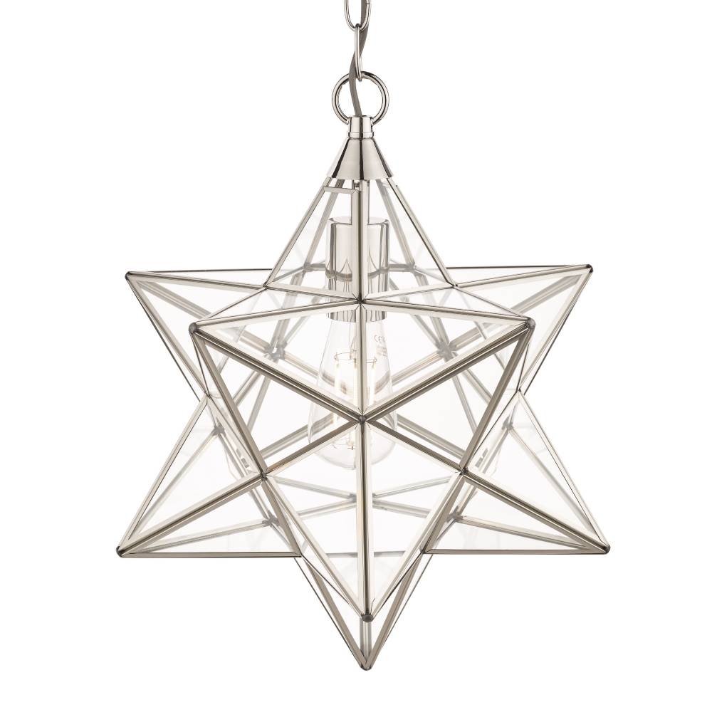 Laura Ashley Large Star Pendant Silver Glass - Glasswells