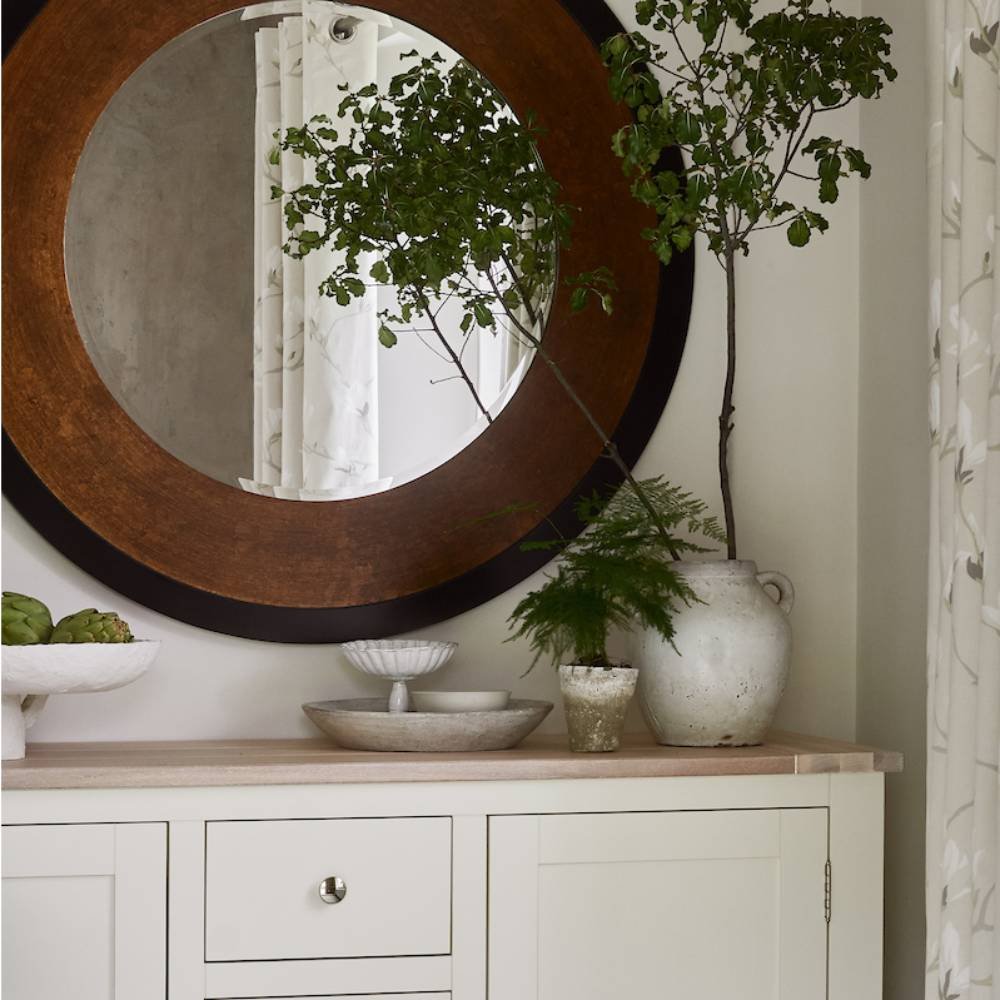 Laura Ashley Cara Round Mirror Large - Glasswells