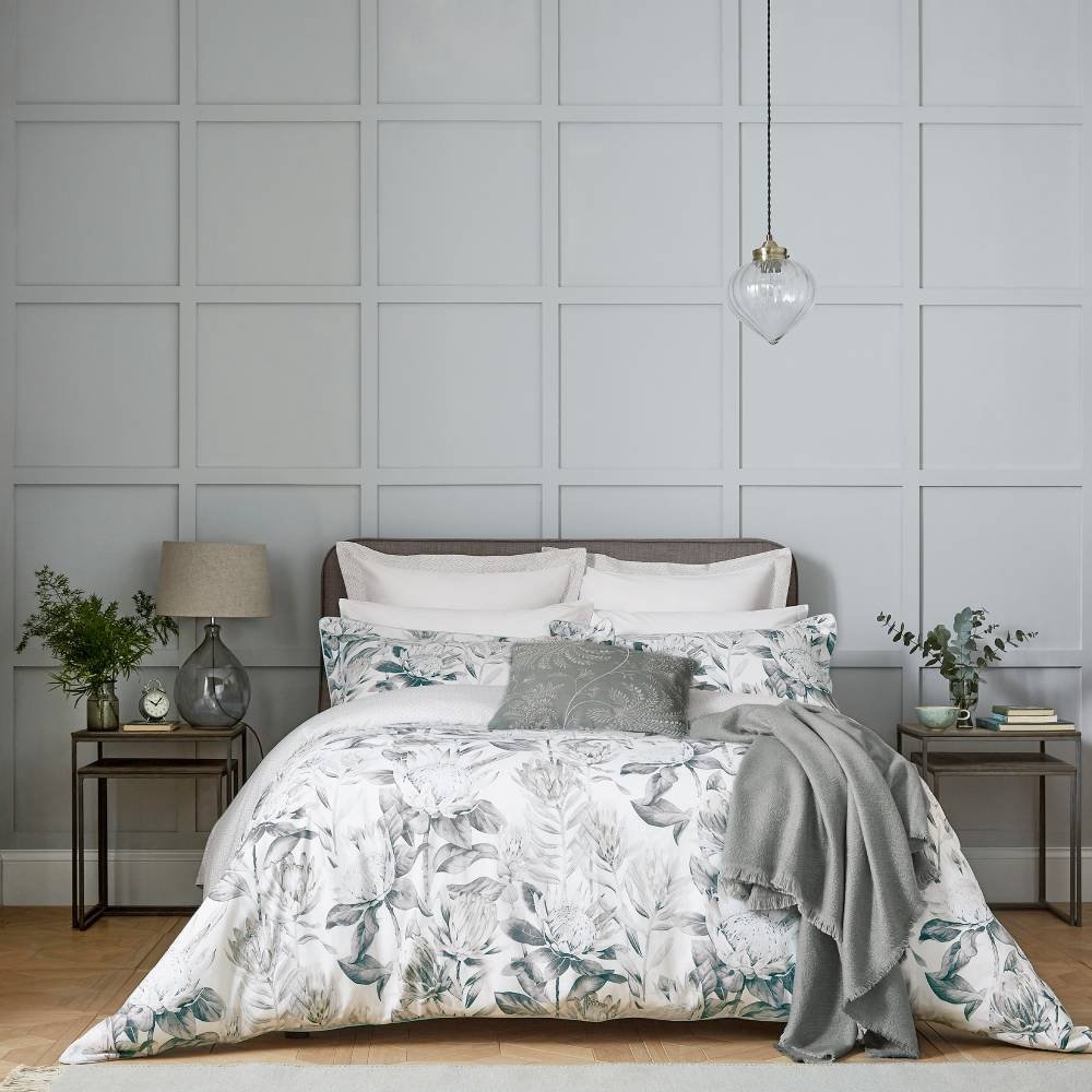 Sanderson King Protea Duvet Cover Double Linen & Grey - Glasswells
