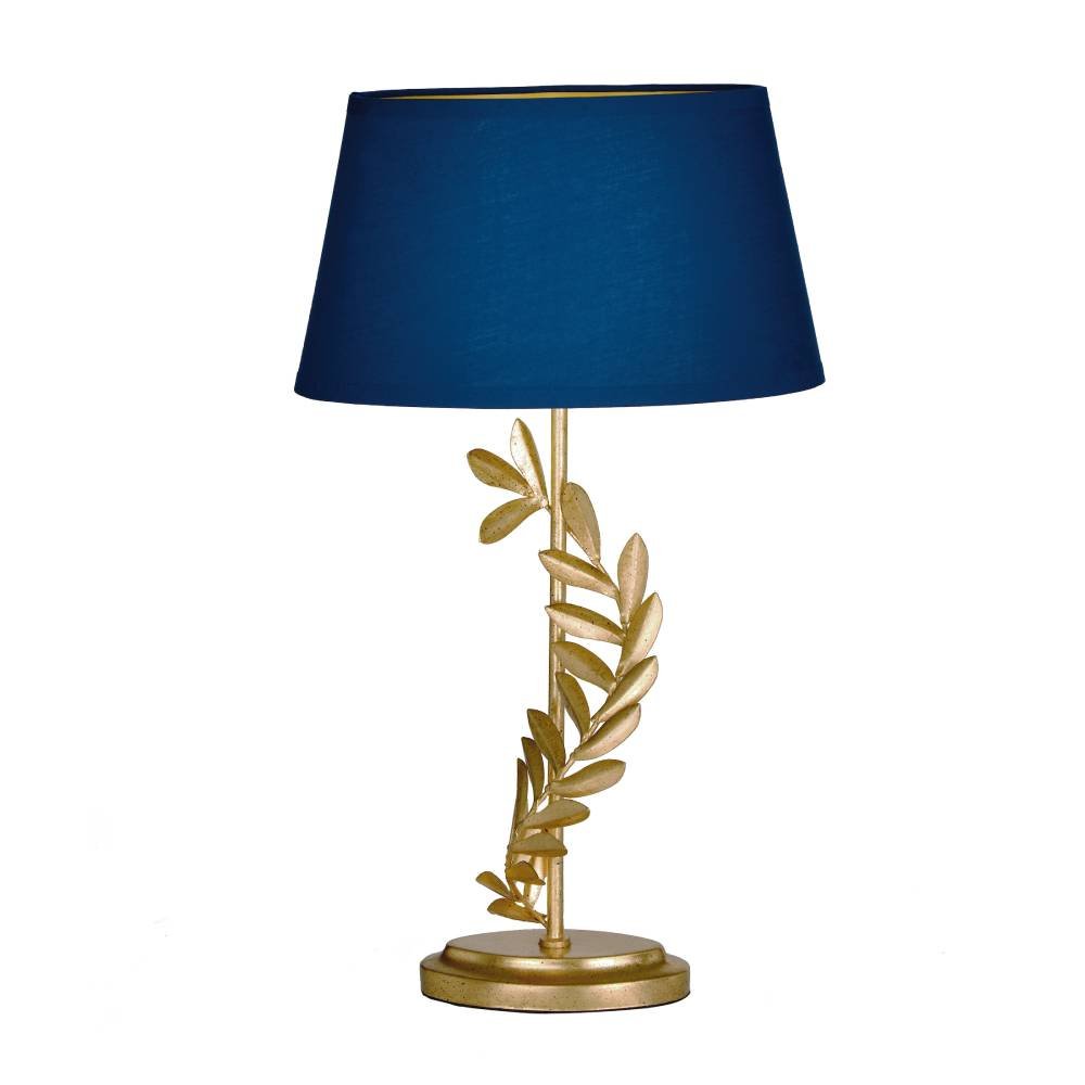 Laura Ashley Archer Gold Leaf Design Table Lamp With Shade - Glasswells