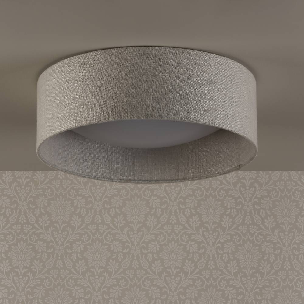 Laura Ashley Bacall 2lt Flush Silver Linen Shade - Glasswells
