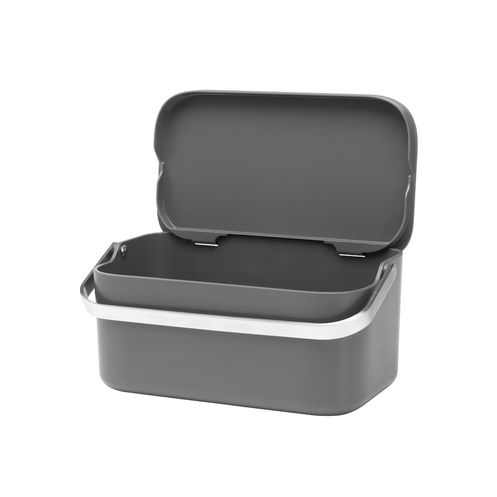 Brabantia Food Waste Caddy 1.8L Dark Grey - Glasswells