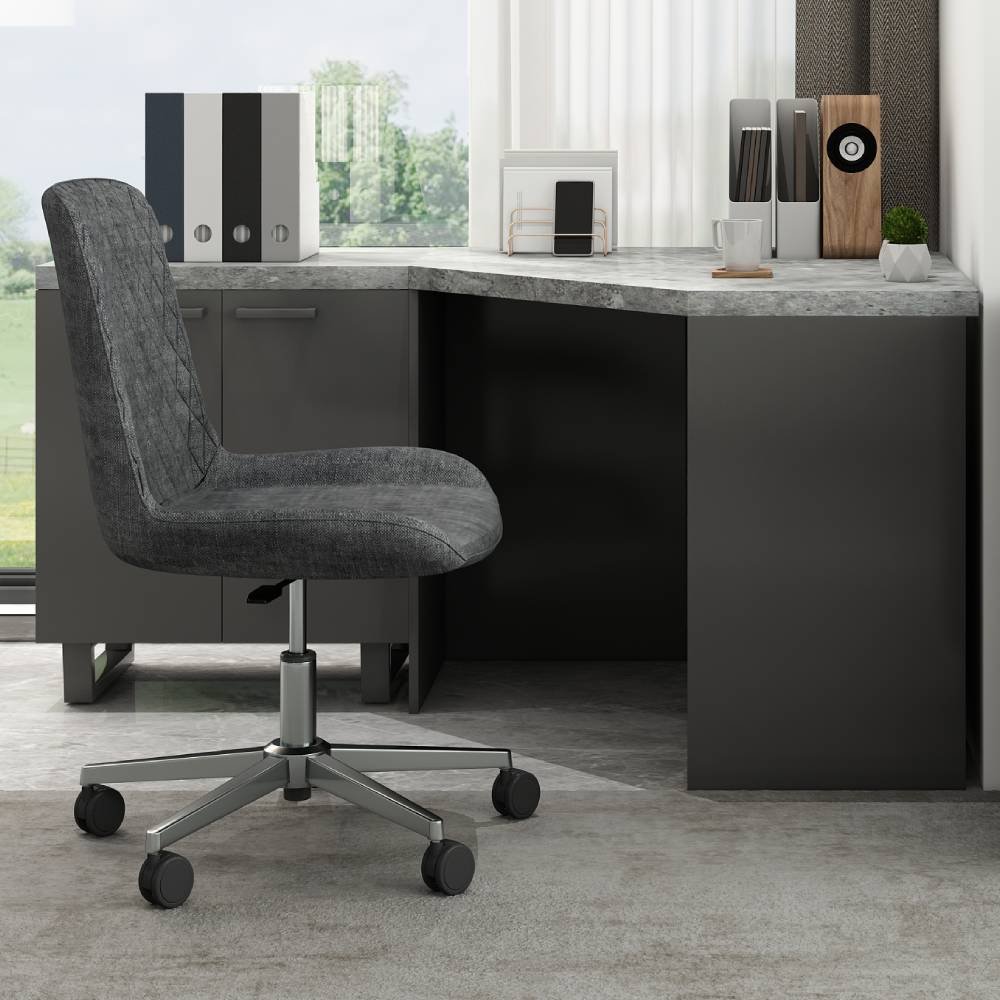 Fuji Corner Desk Stone - Glasswells