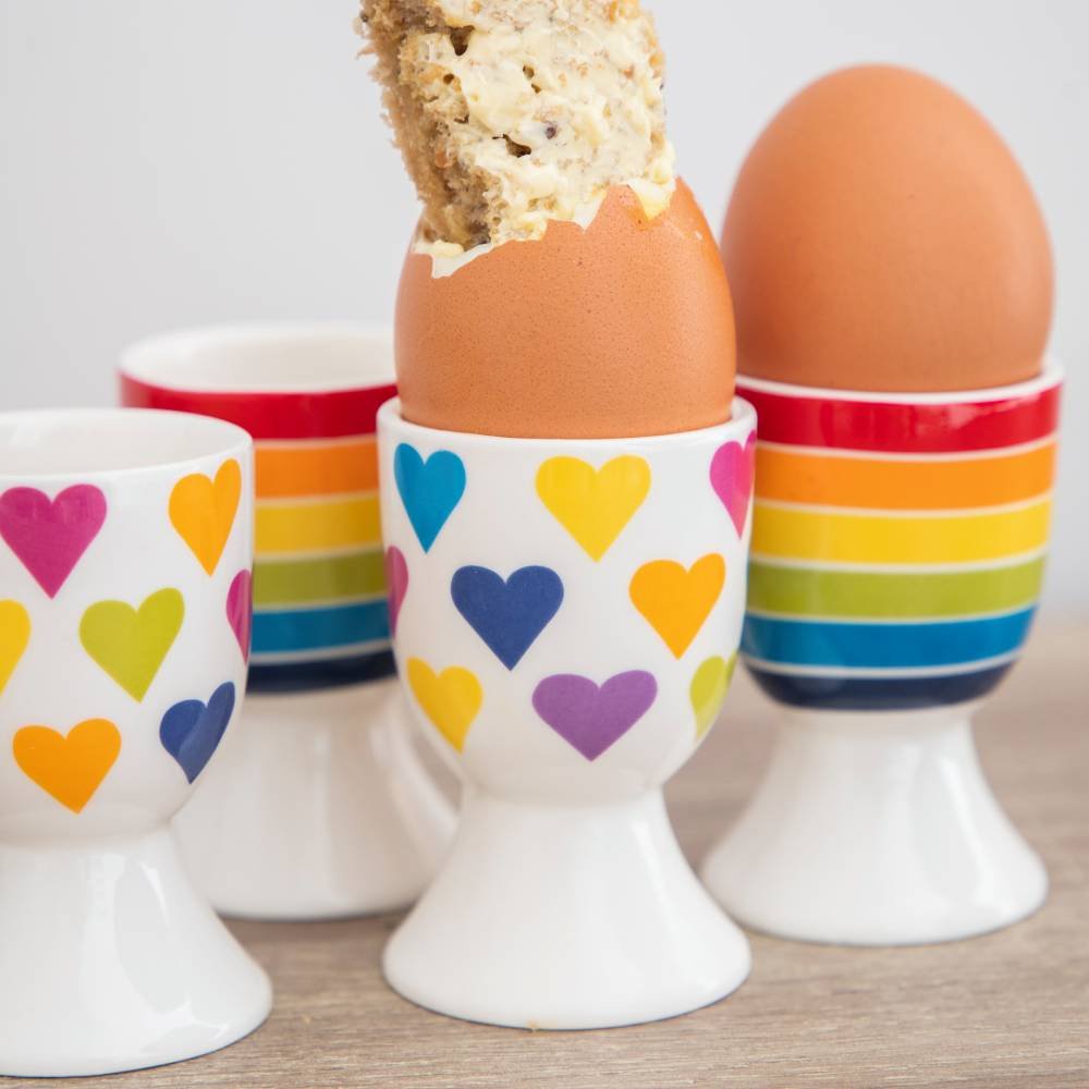 Kitchen Craft Set Of 4 Egg Cups Rainbow - Glasswells