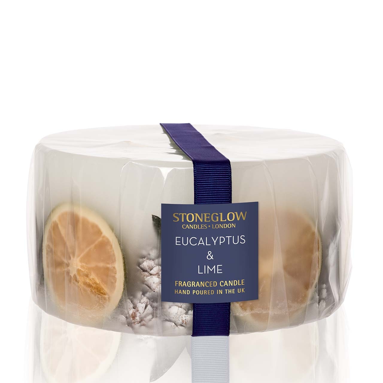 Stoneglow Seasonal Collection-Eucalyptus & Lime Pillar Candle - Glasswells