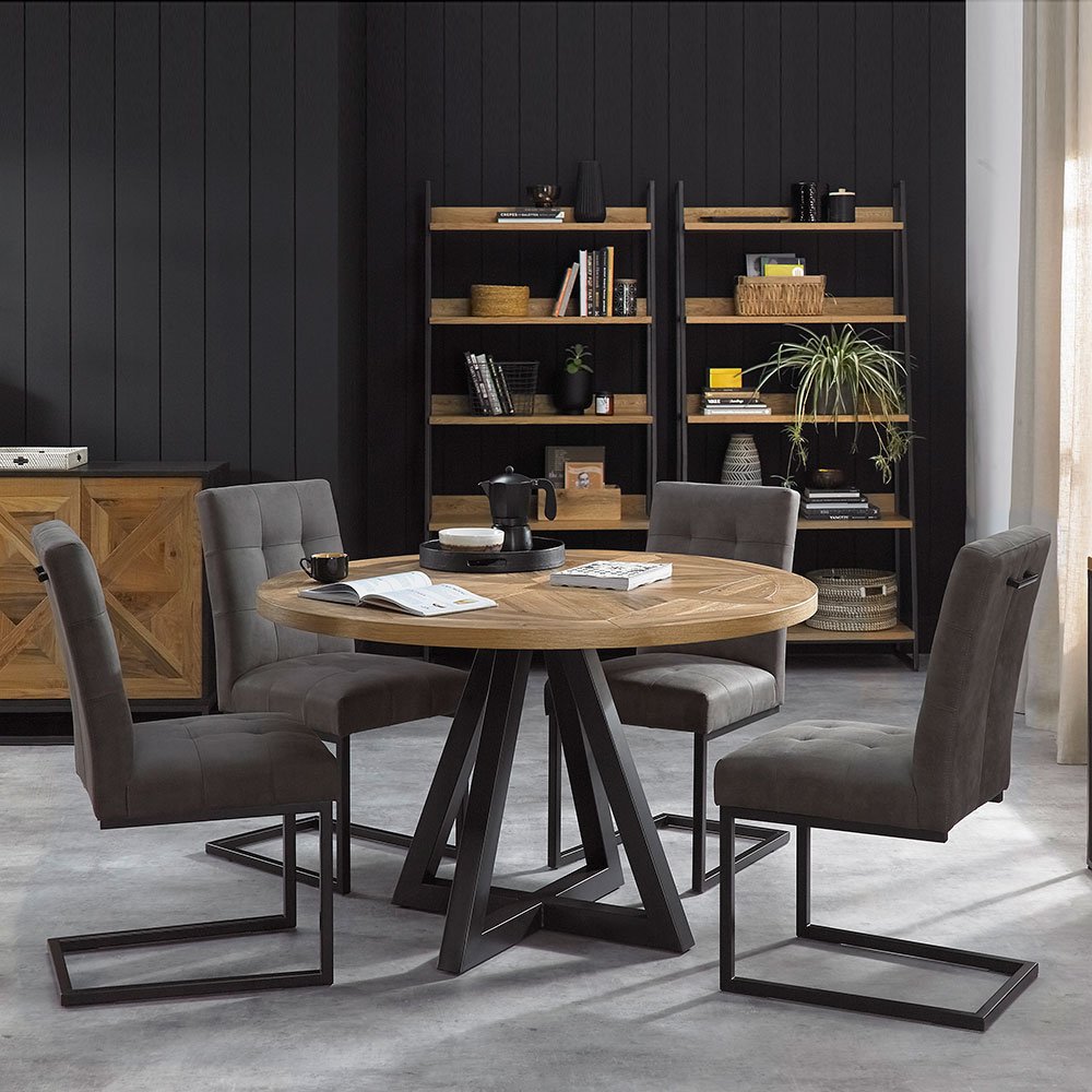 Rustic Circular Dining Table - Glasswells