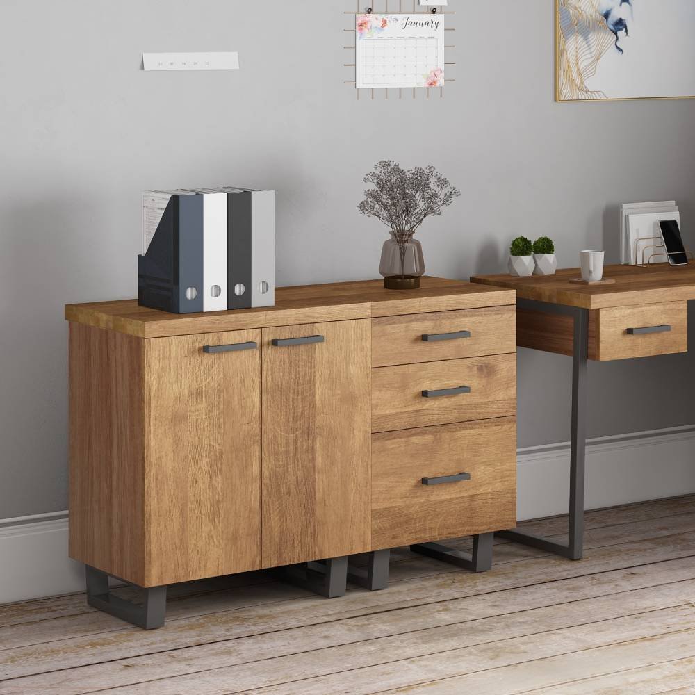 Fuji Filing Cabinet Oak - Glasswells