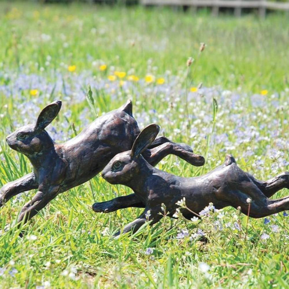 Rabbits Running - Garden Sculpture - Glasswells