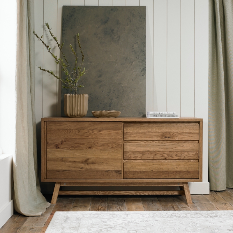 Christopher Rustic Oak Wide Sideboard - Glasswells